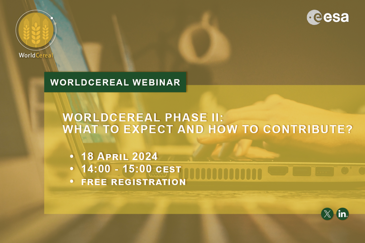 Join the webinar on WorldCereal Phase II | WorldCereal